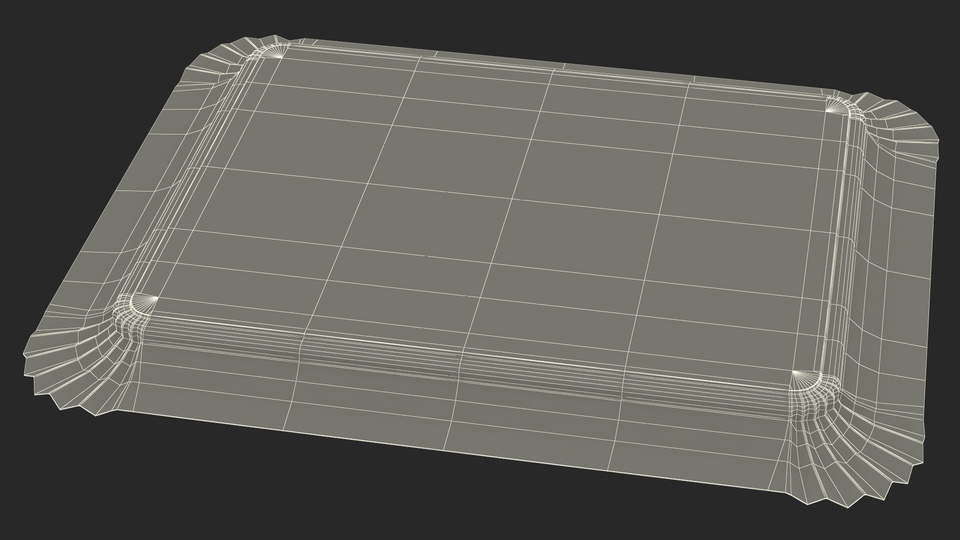 3D White Rectangle Paper Plate - TurboSquid 2078074