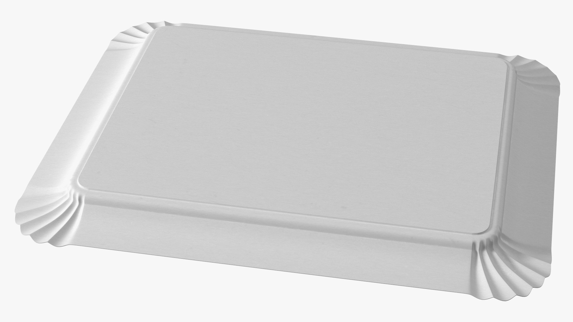 3D White Rectangle Paper Plate - TurboSquid 2078074