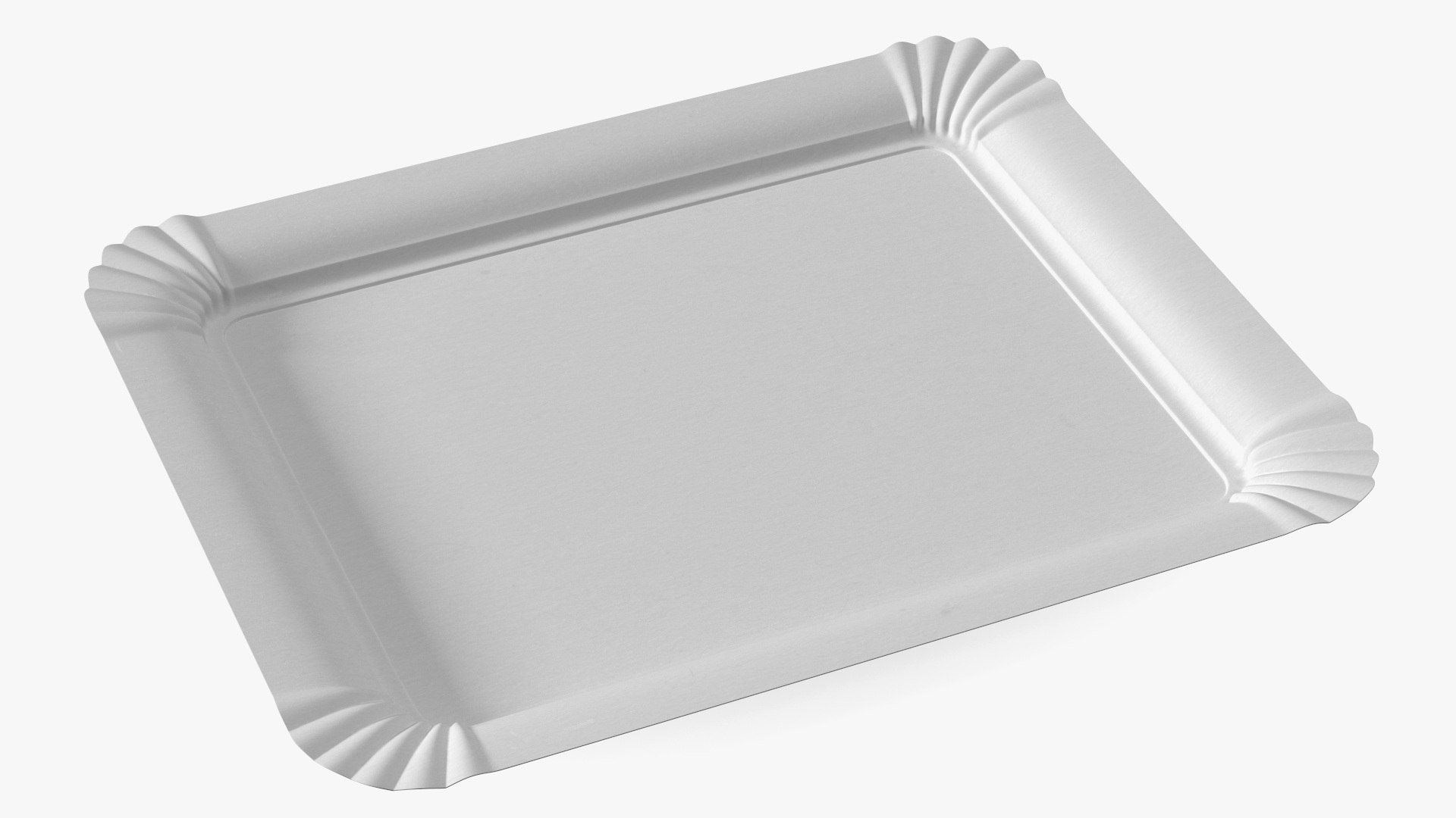 3D White Rectangle Paper Plate - TurboSquid 2078074