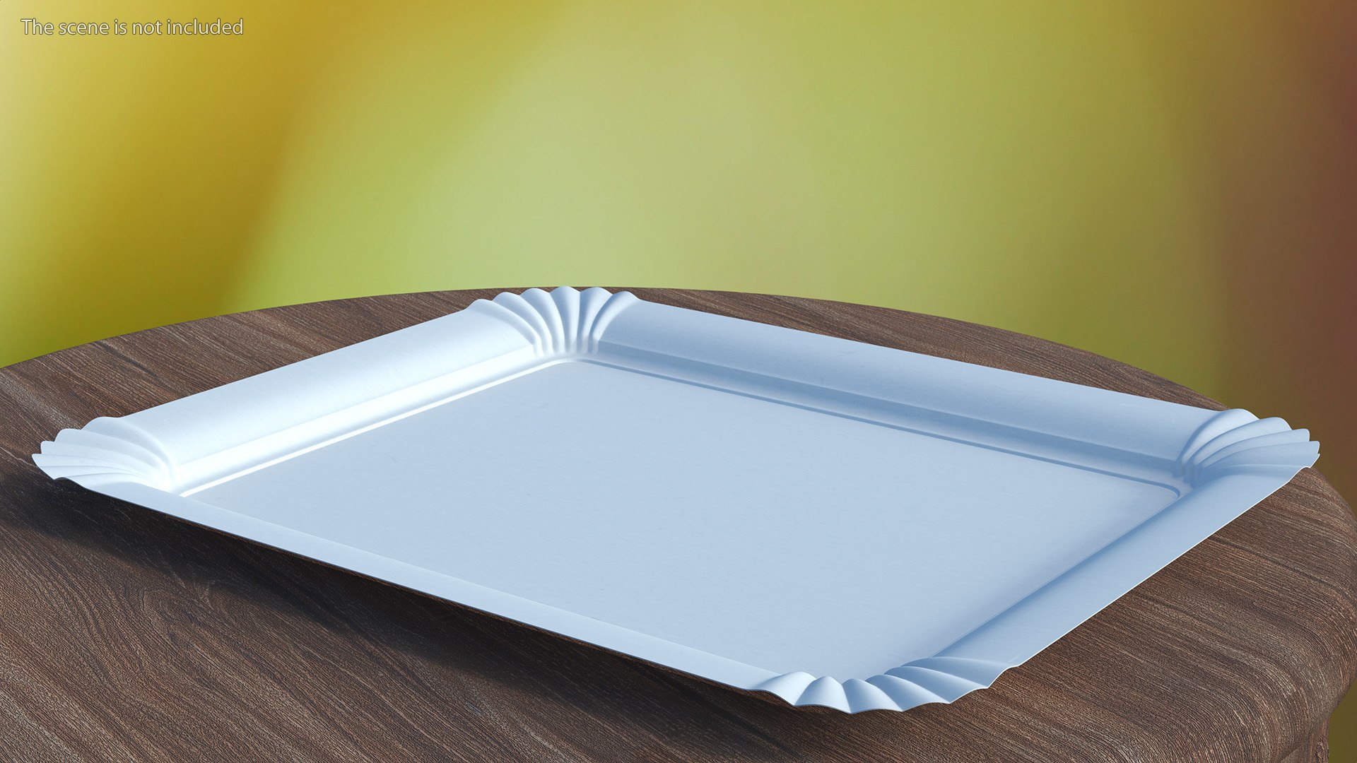 3D White Rectangle Paper Plate - TurboSquid 2078074