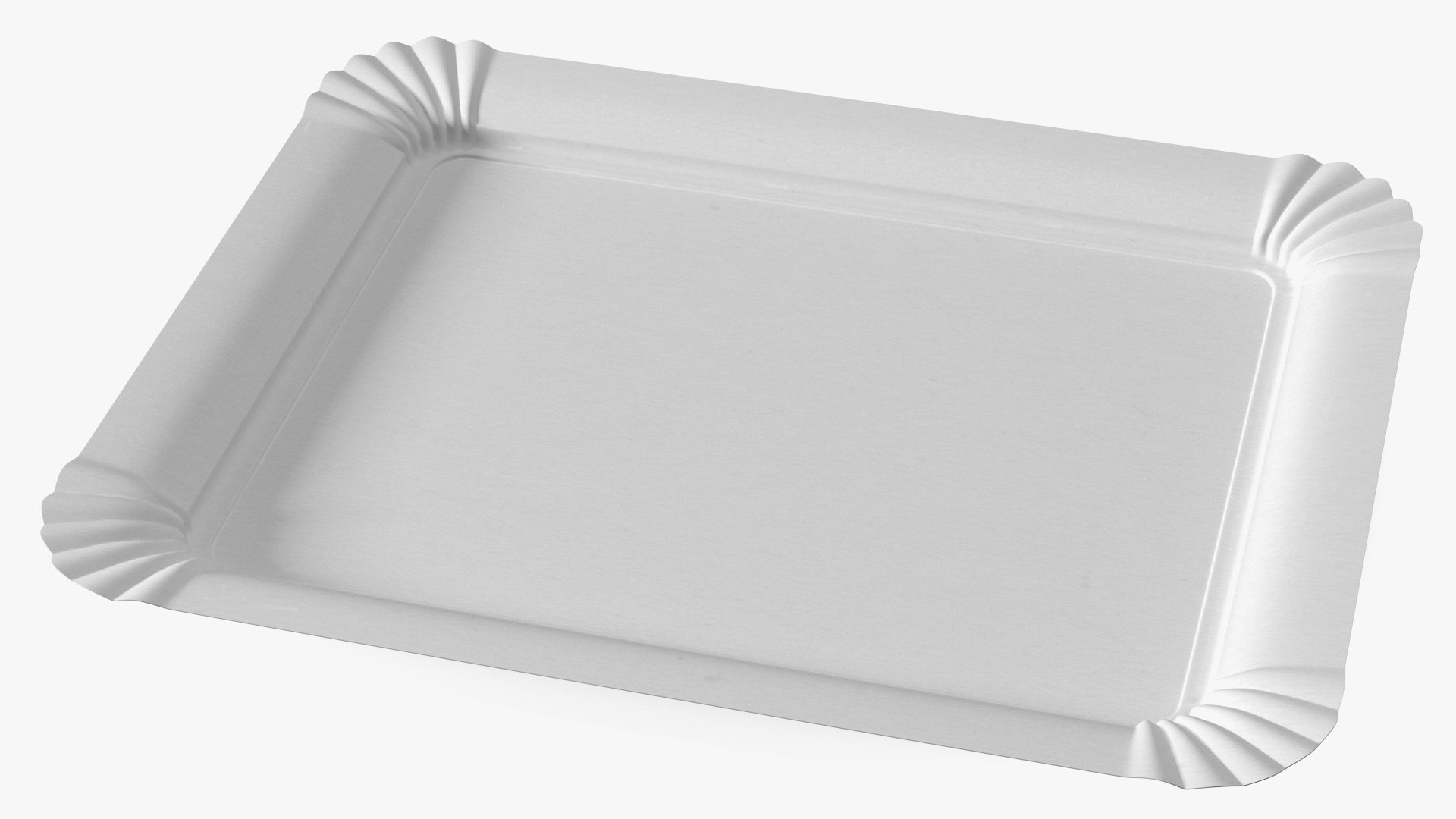 3D White Rectangle Paper Plate - TurboSquid 2078074
