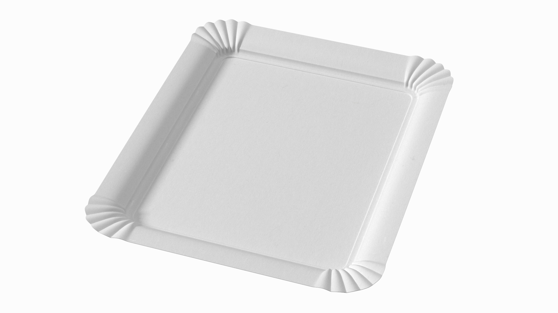 3D White Rectangle Paper Plate - TurboSquid 2078074