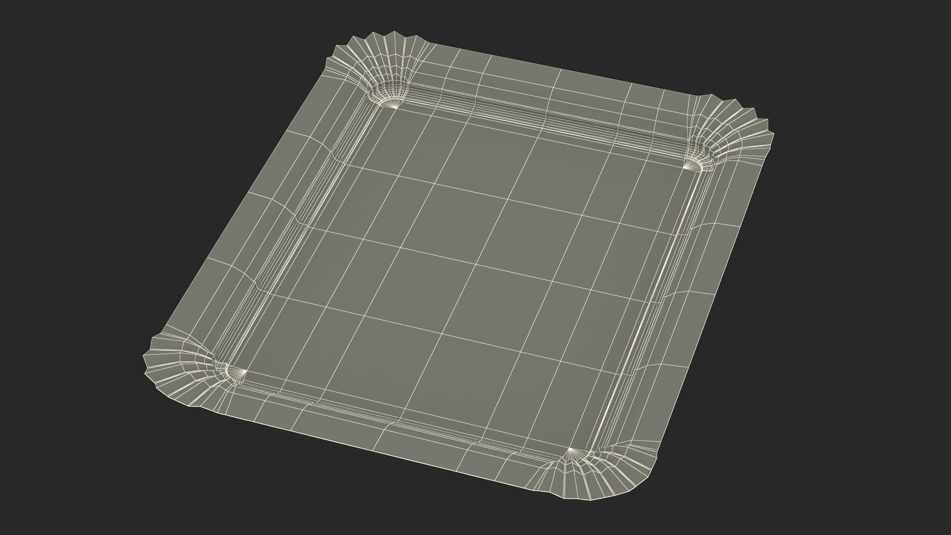 3D White Rectangle Paper Plate - TurboSquid 2078074