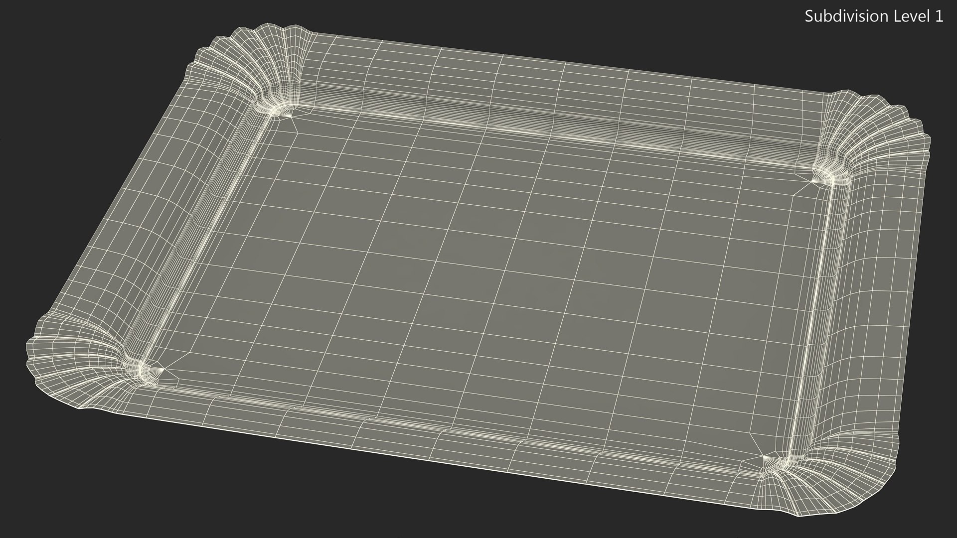 3D White Rectangle Paper Plate - TurboSquid 2078074