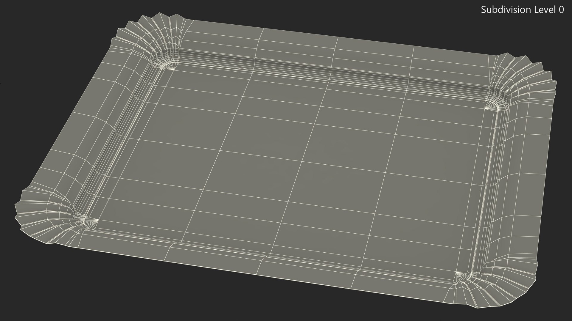 3D White Rectangle Paper Plate - TurboSquid 2078074