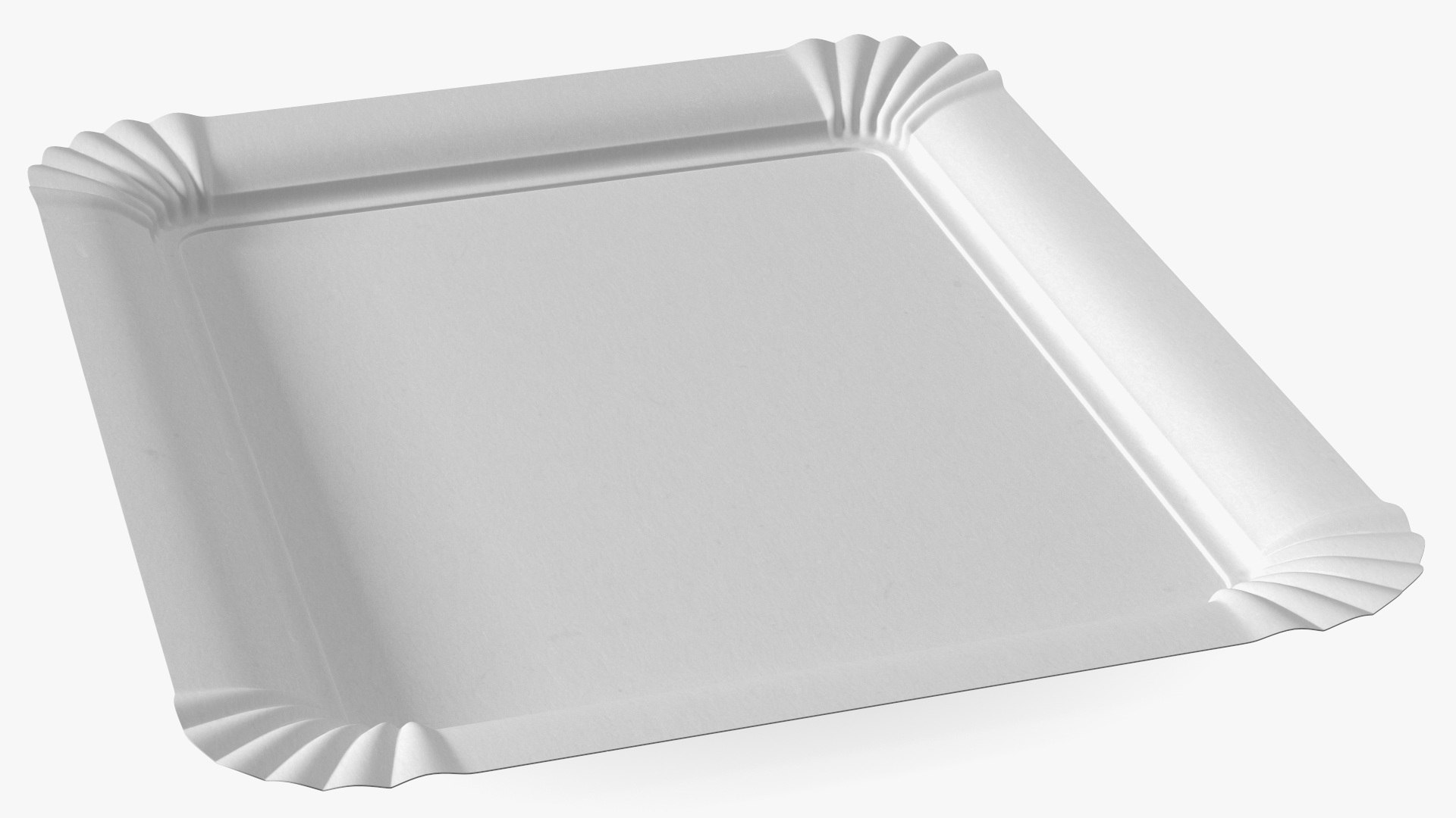 3D White Rectangle Paper Plate - TurboSquid 2078074