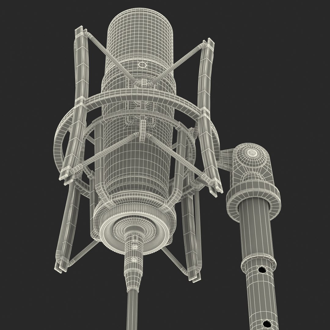 3d studio microphone stand 2