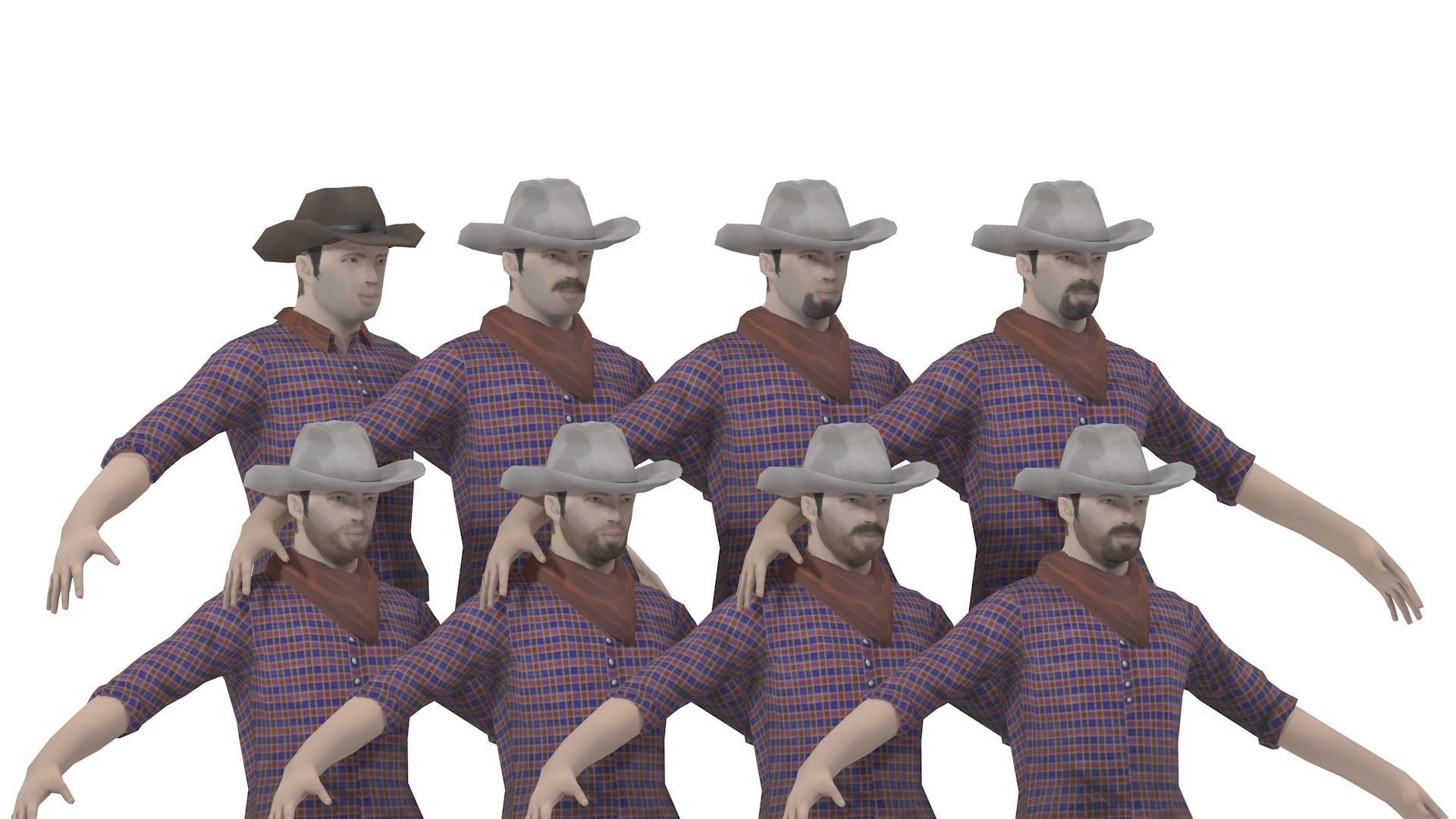 Cowboy Low Poly GameREADY 3D Model - TurboSquid 2105906