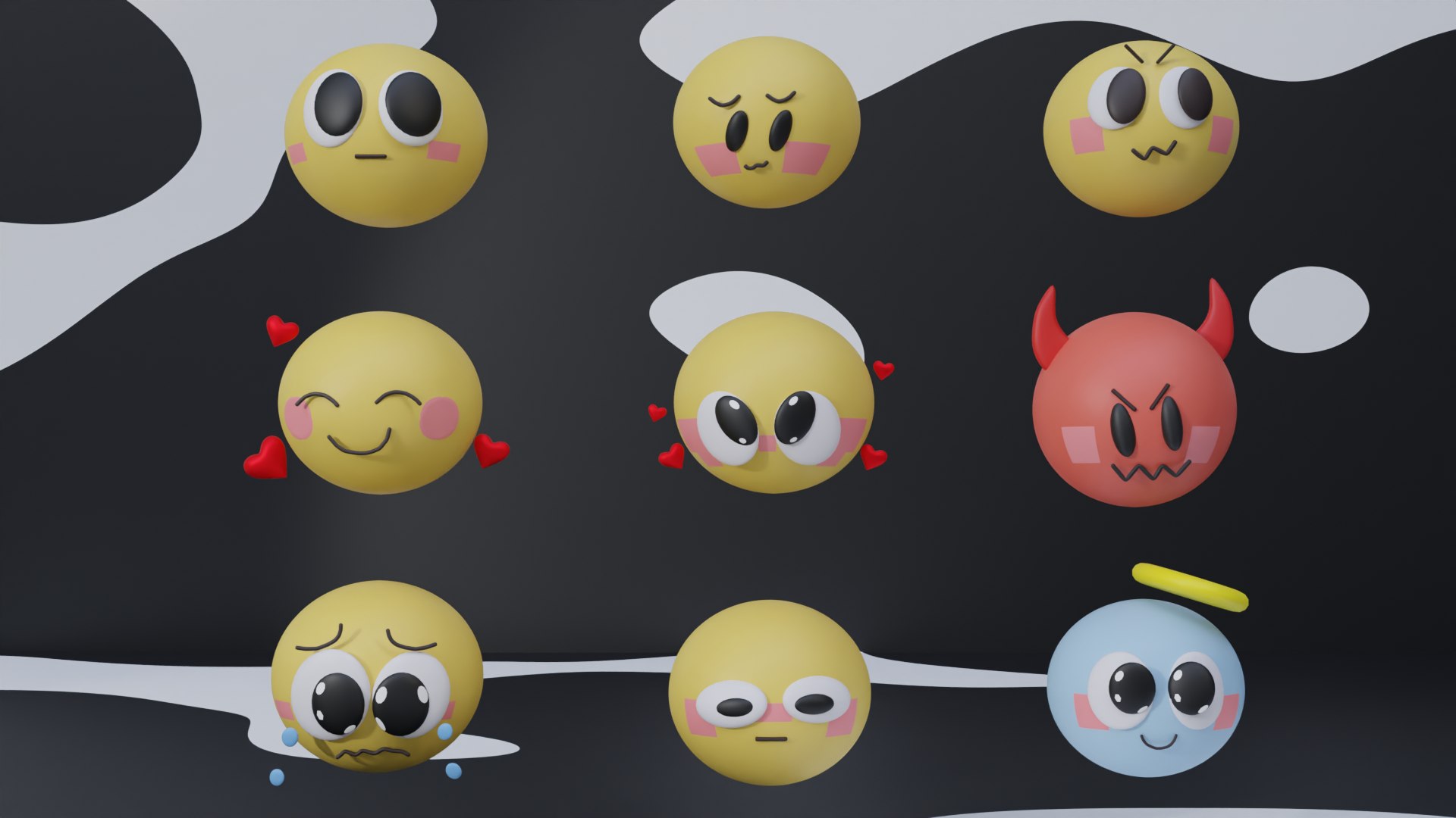 Emoji Pack model - TurboSquid 2171014