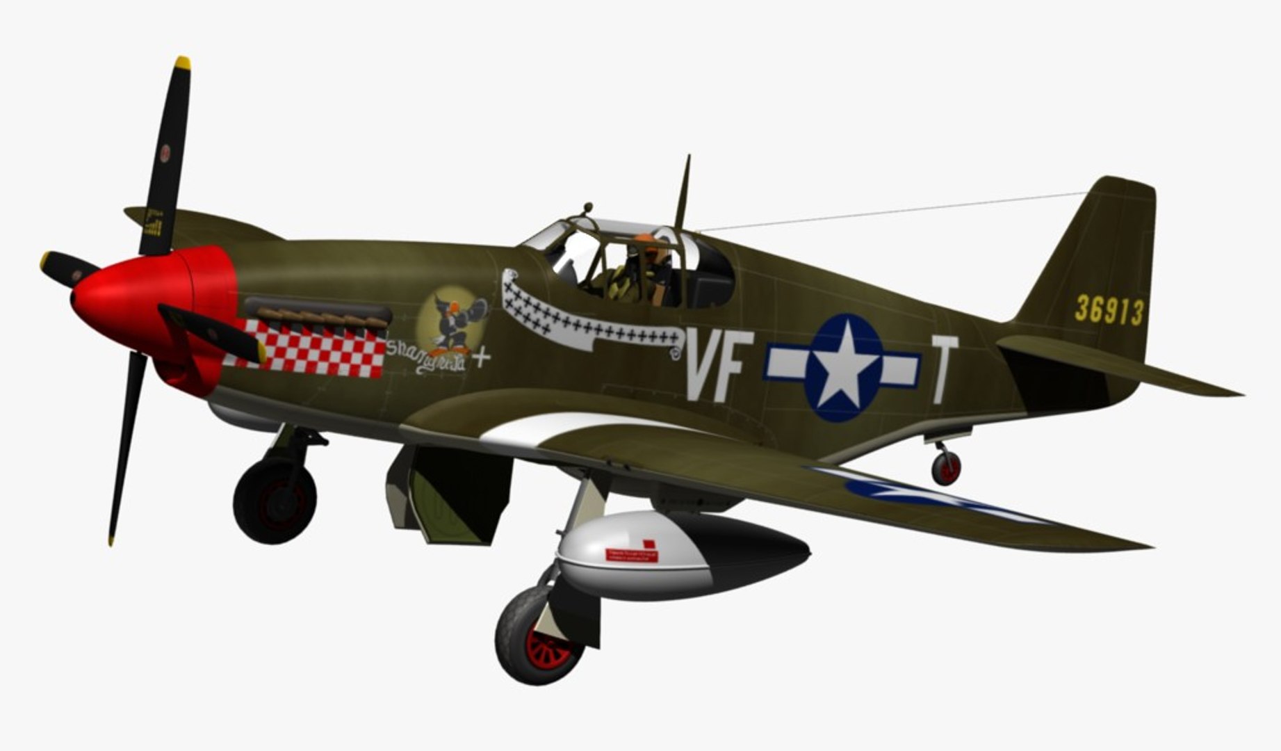 3d North American P-51b Mustang Model