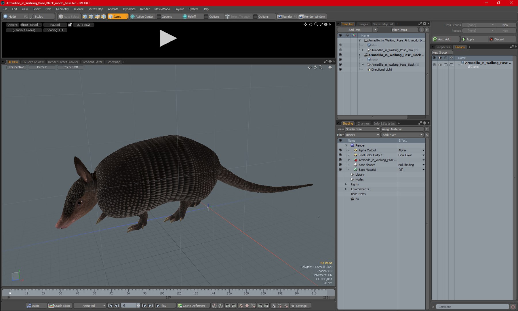 3D Armadillo In Walking Pose Black - TurboSquid 2248085