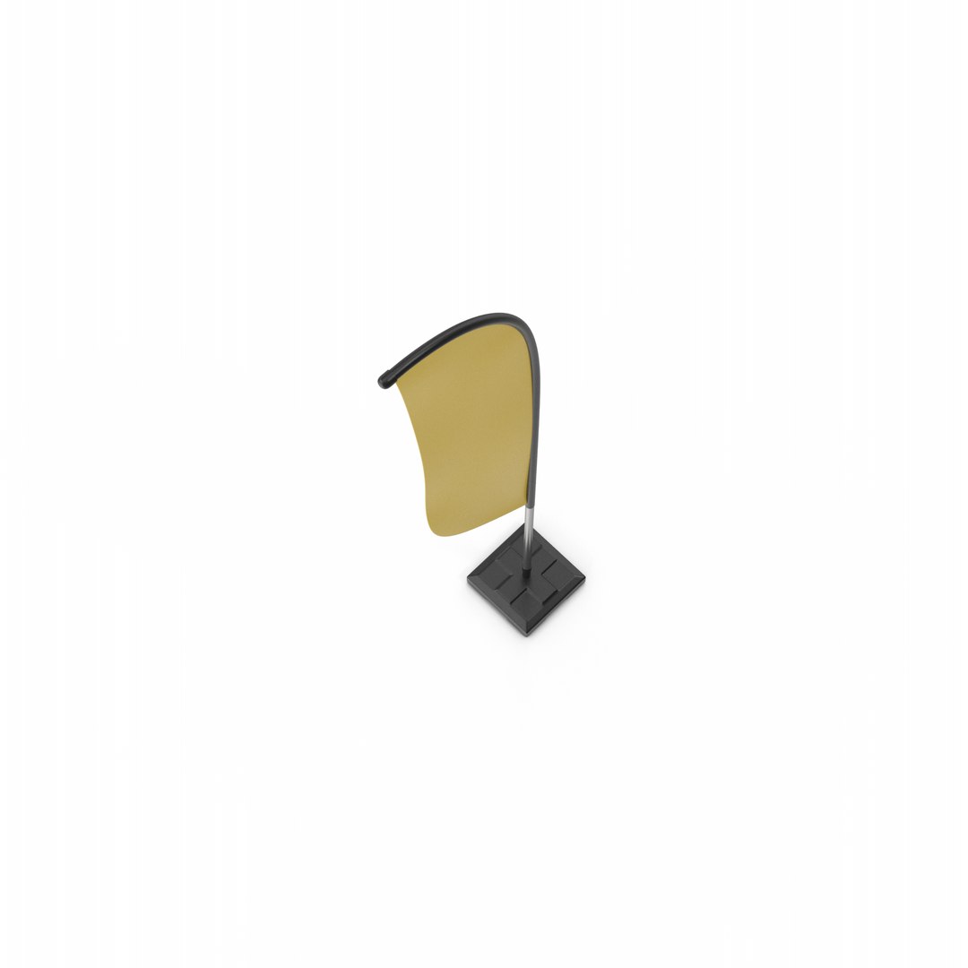 Flagpole Banner Yellow 3D - TurboSquid 2180150
