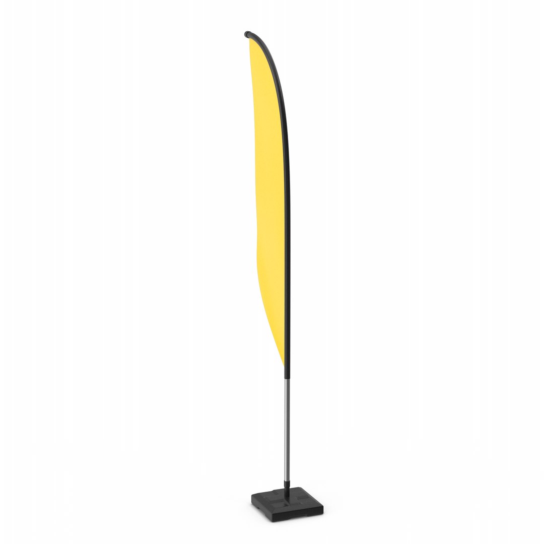 Flagpole Banner Yellow 3D - TurboSquid 2180150