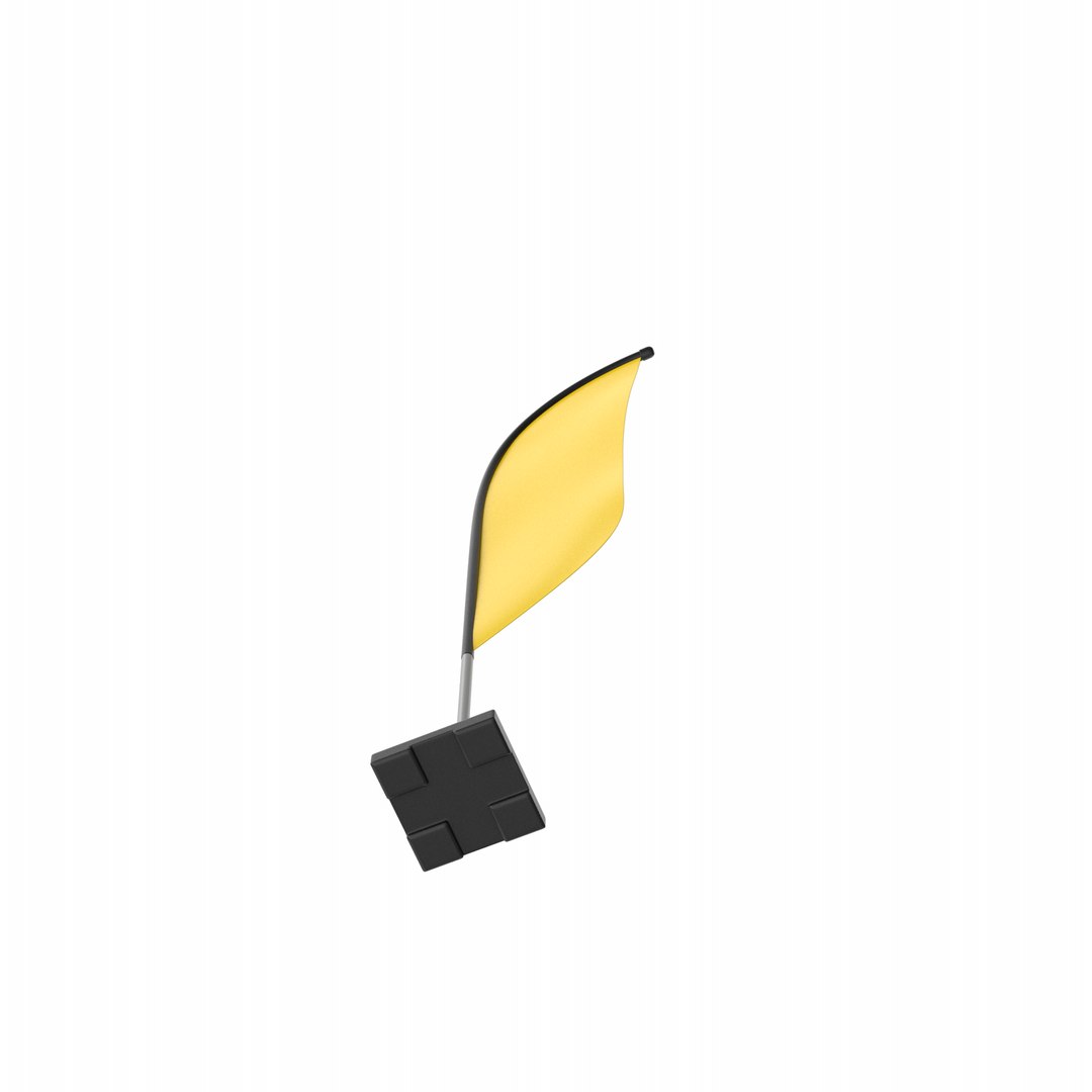 Flagpole Banner Yellow 3D - TurboSquid 2180150