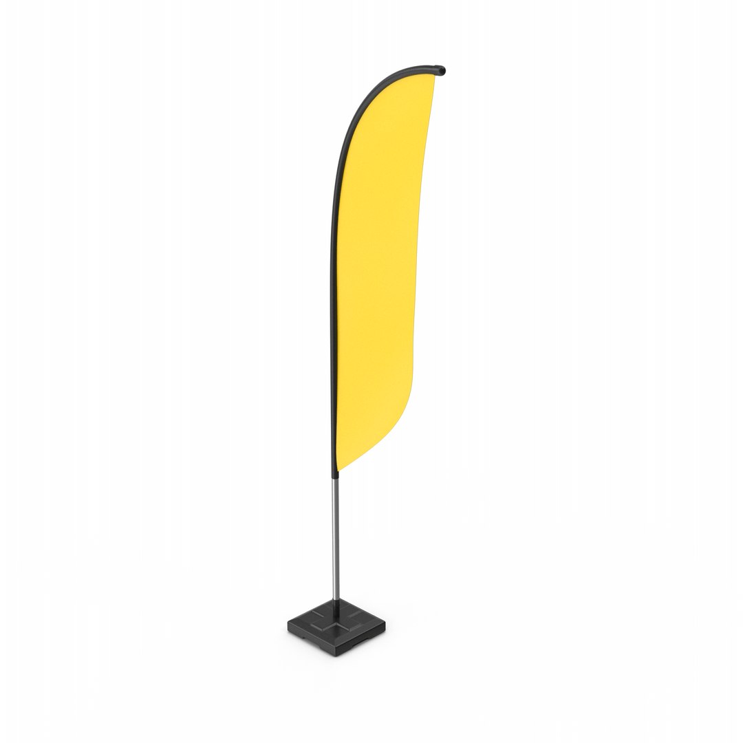 Flagpole Banner Yellow 3D - TurboSquid 2180150