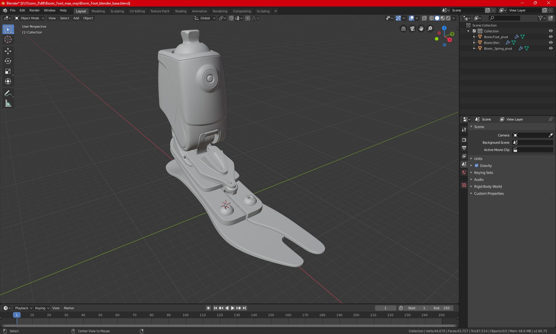 3D Model Bionic Foot - TurboSquid 2227986