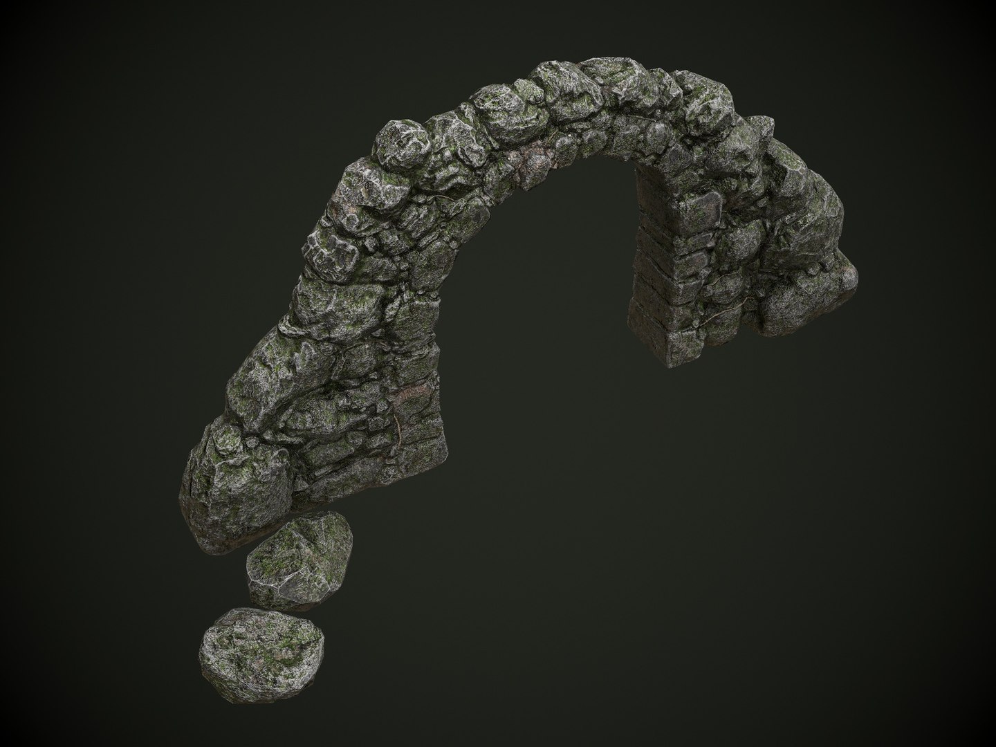 3D Mossy Stone Arch Games Model - TurboSquid 1302009
