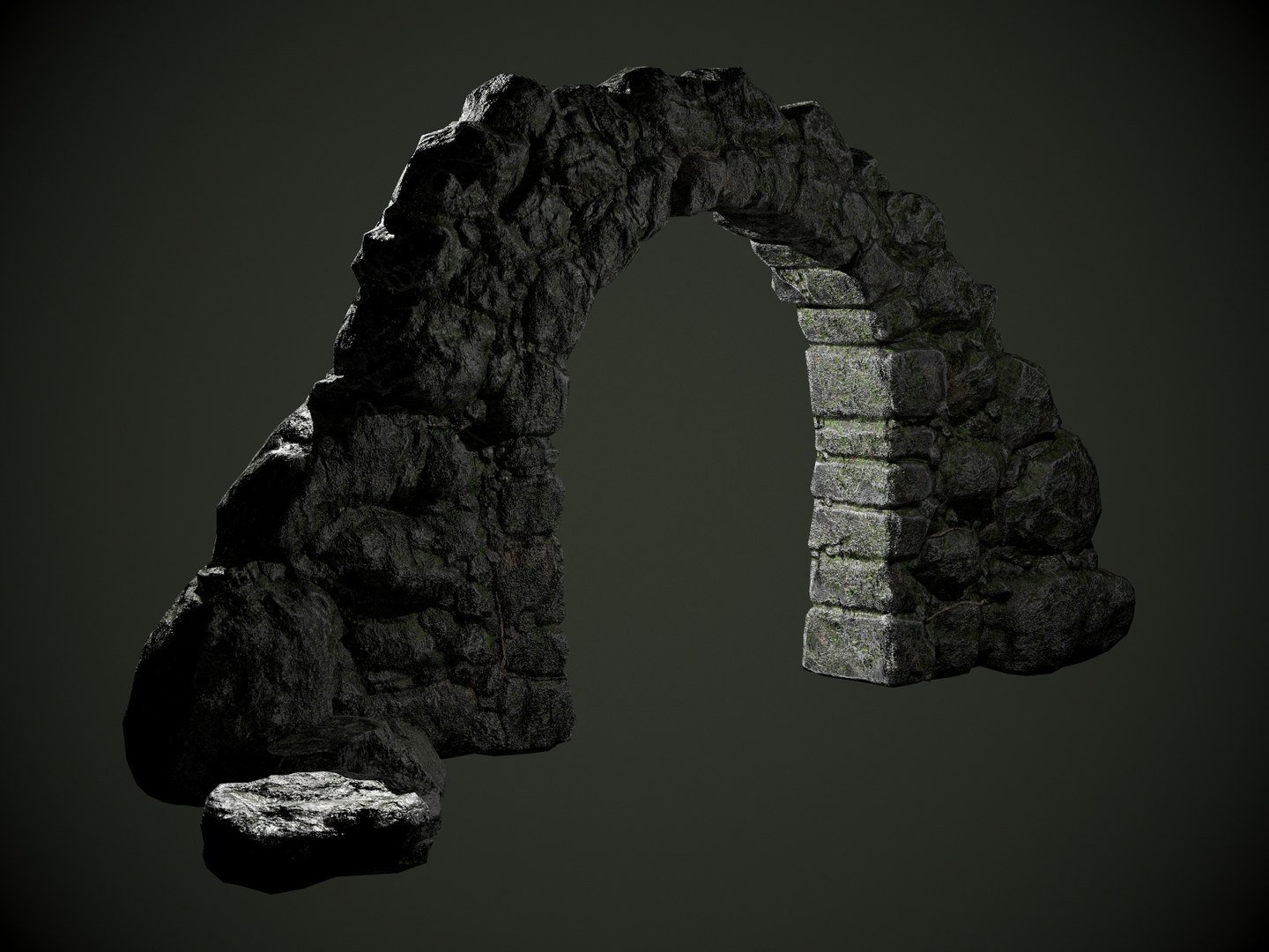 3D Mossy Stone Arch Games Model - TurboSquid 1302009