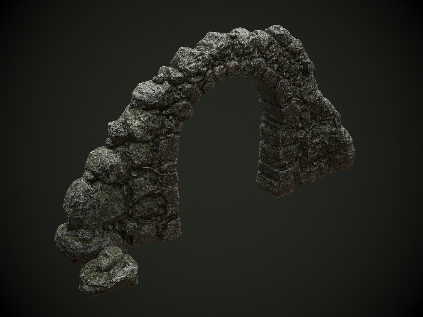 3D Mossy Stone Arch Games Model - TurboSquid 1302009