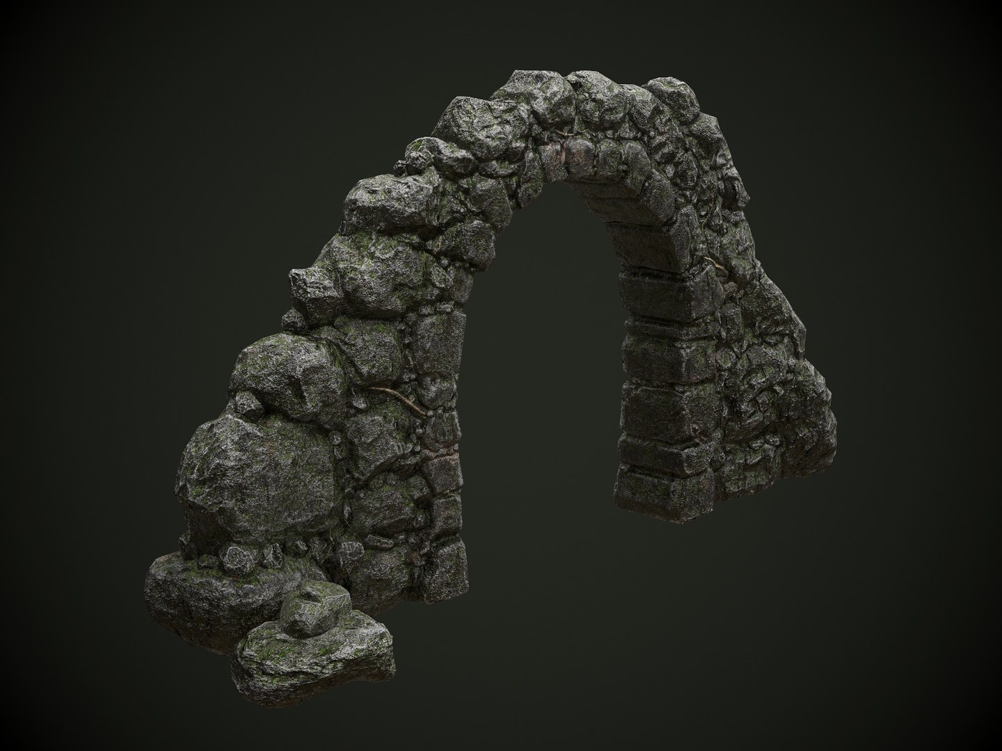 3D Mossy Stone Arch Games Model - TurboSquid 1302009