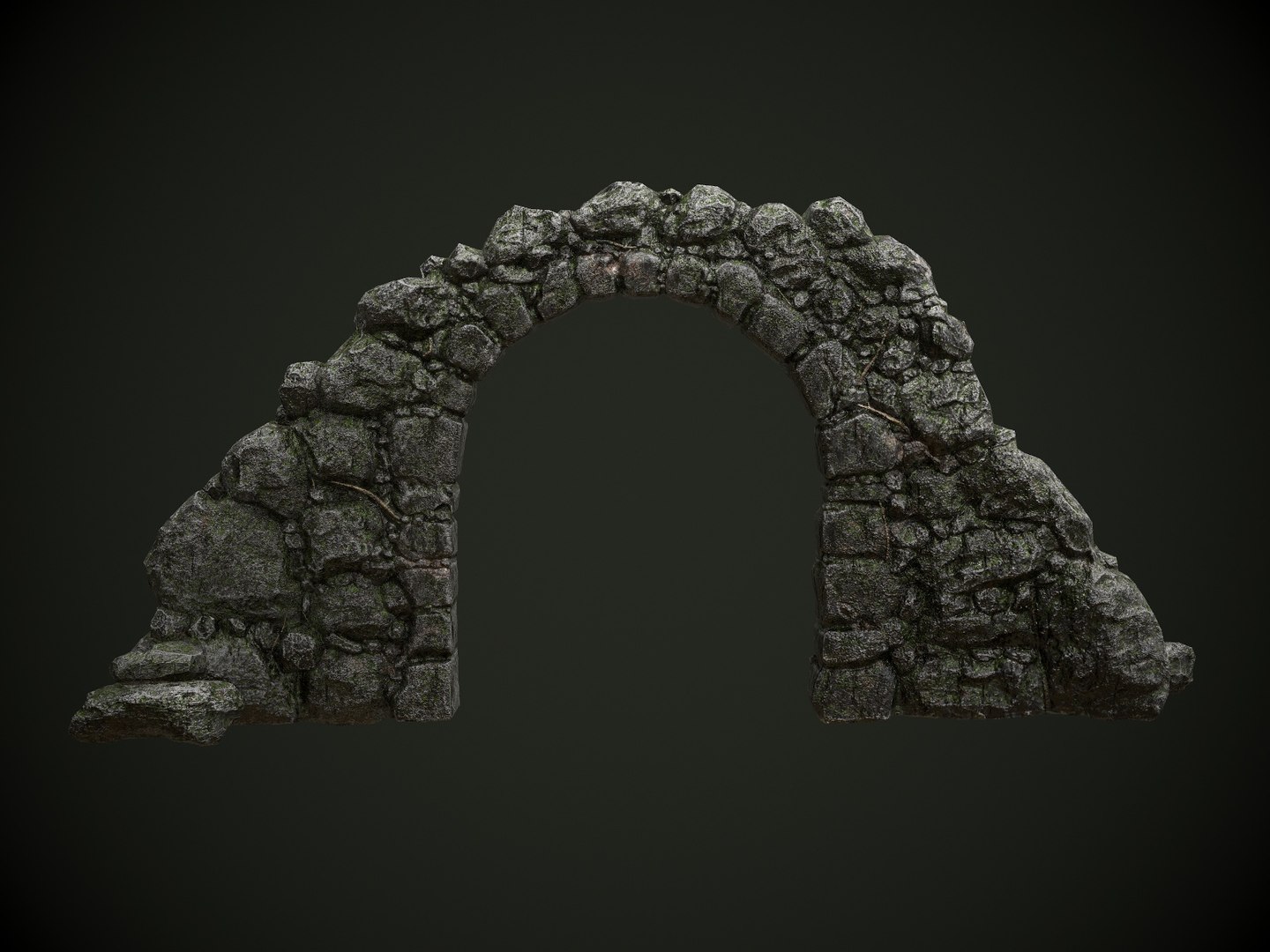 3D Mossy Stone Arch Games Model - TurboSquid 1302009
