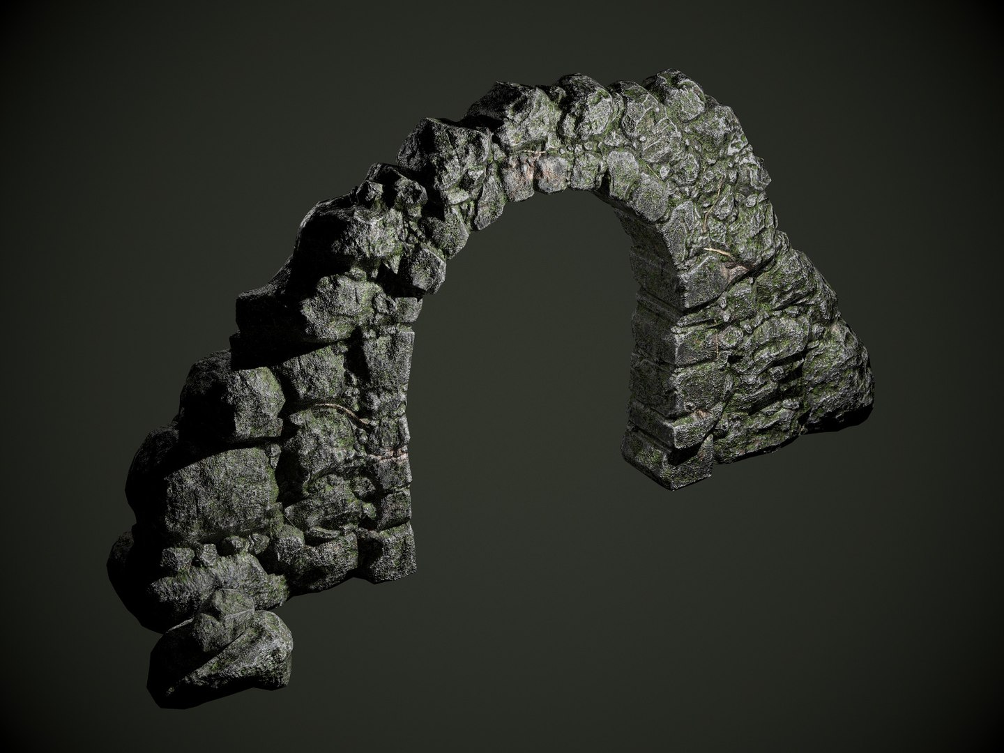 3D Mossy Stone Arch Games Model - TurboSquid 1302009
