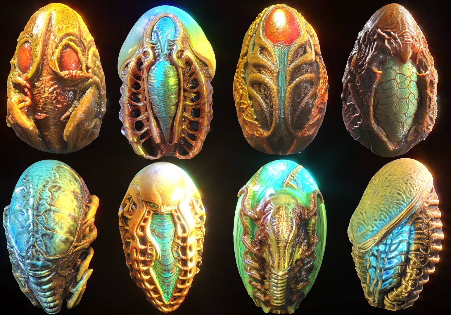Alien Eggs Life Form Pack 3D model - TurboSquid 2171493