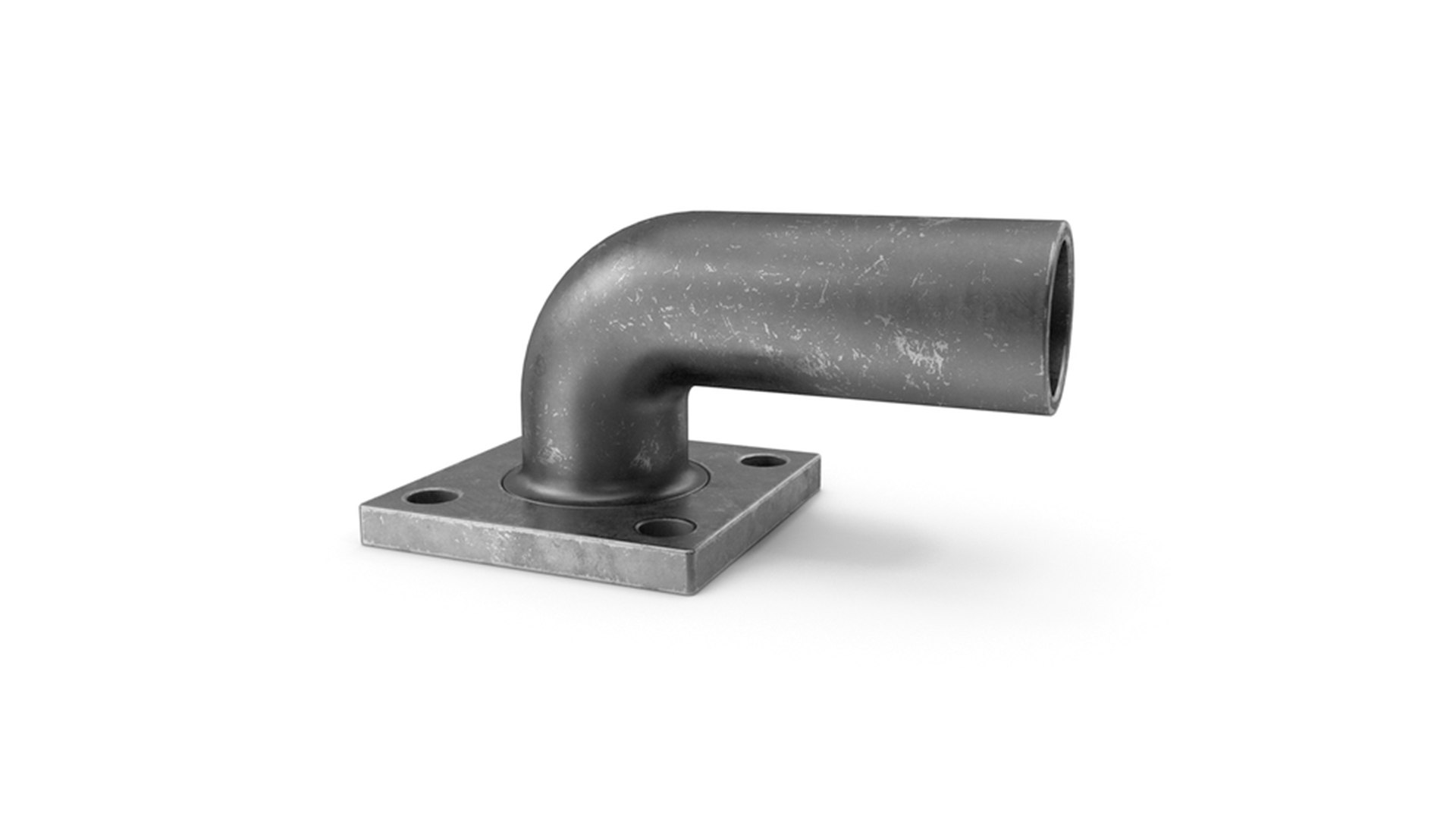 3D Square Flange Metal Armor With Pipe PBR - TurboSquid 2299880