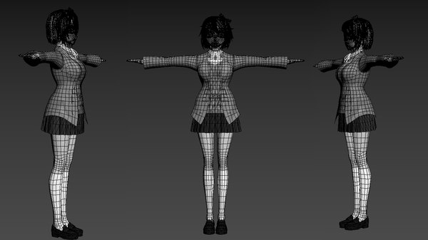 3D Japanese girl sayori - TurboSquid 1795546