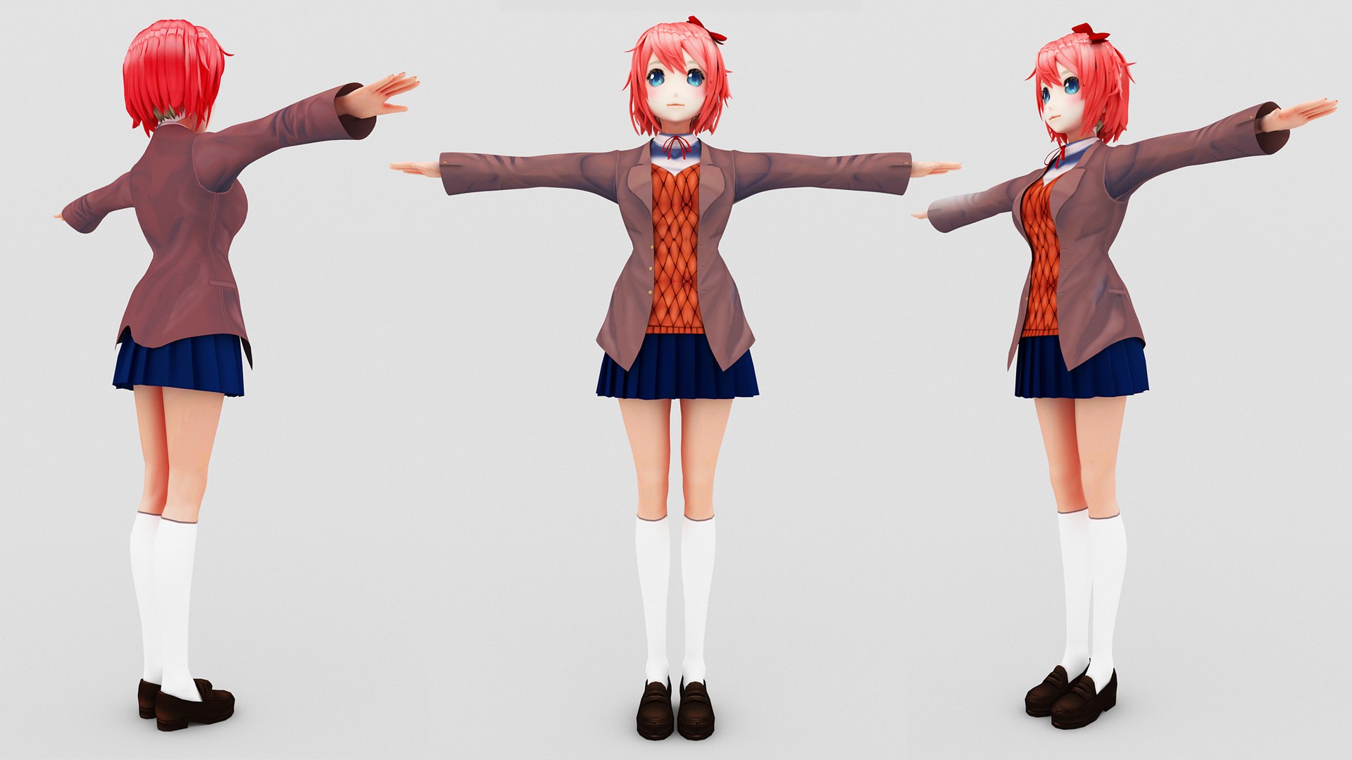 3D Japanese Girl Sayori - TurboSquid 1795546