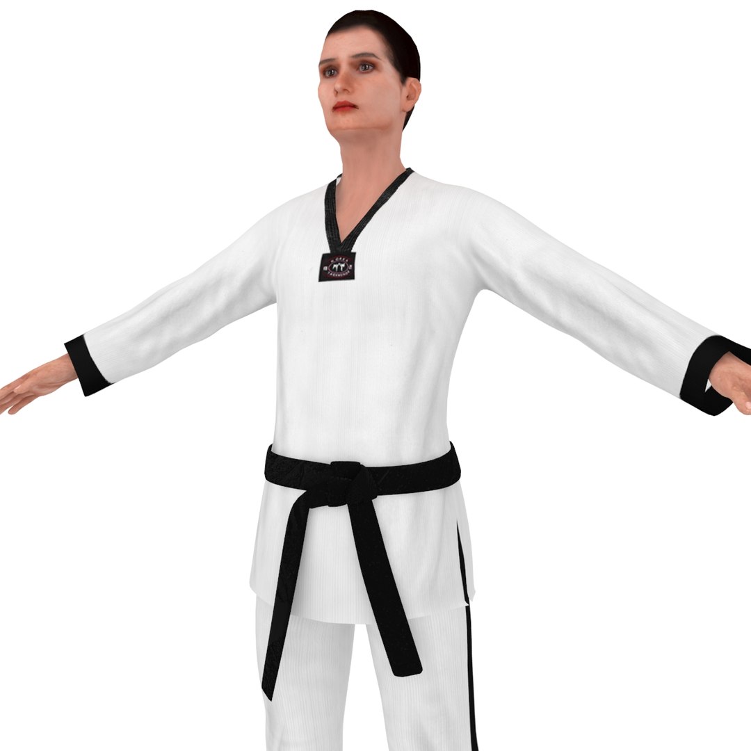 3D Model Female Taekwondo Woman - TurboSquid 1293291