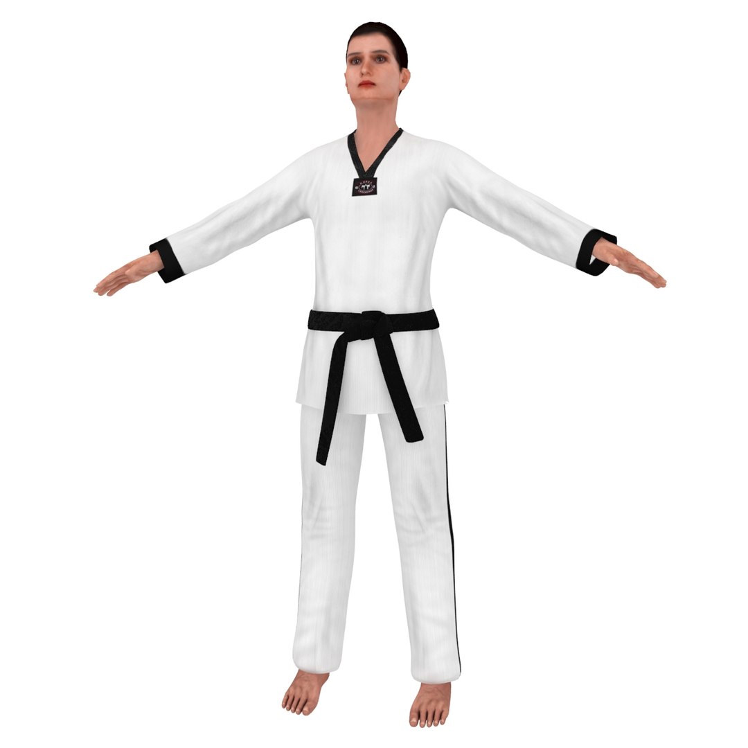 3D Model Female Taekwondo Woman - TurboSquid 1293291