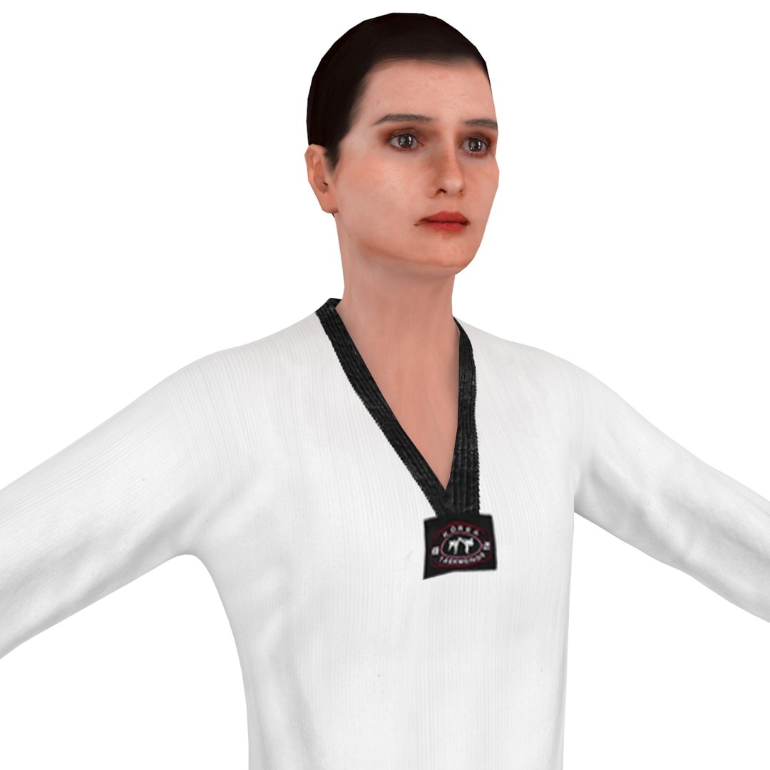 3D Model Female Taekwondo Woman - TurboSquid 1293291