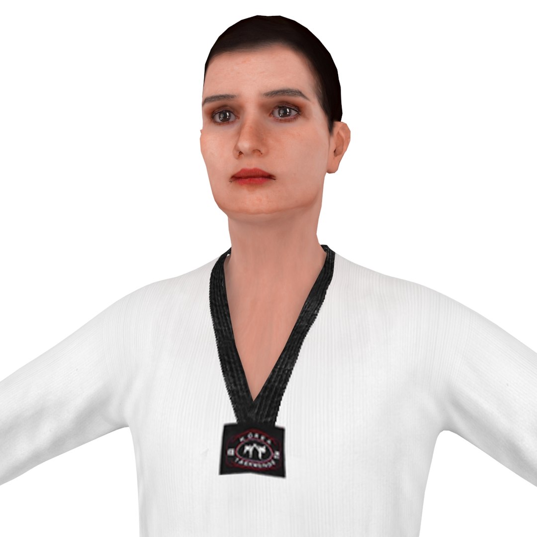 3D Model Female Taekwondo Woman - TurboSquid 1293291