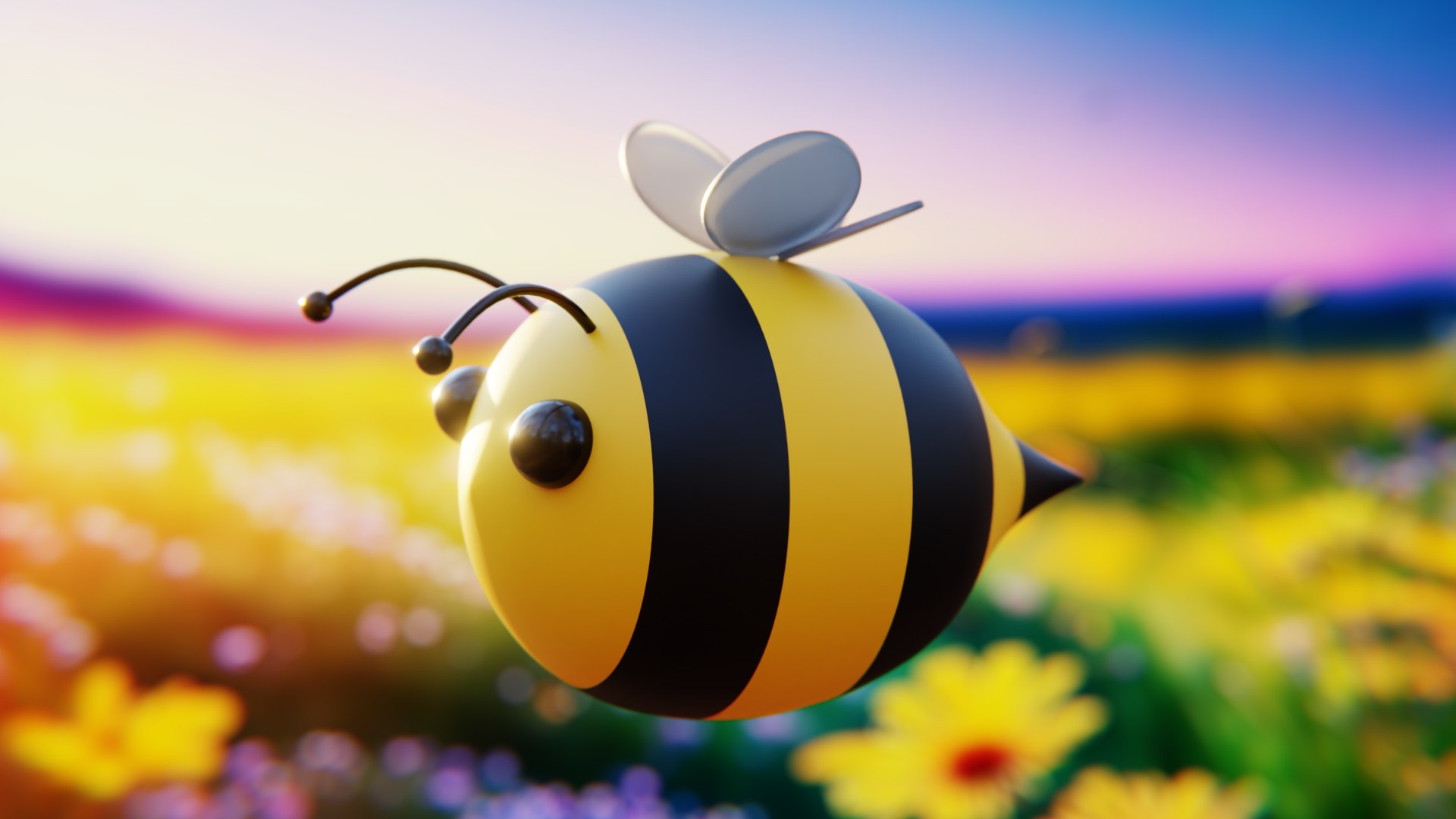 Cute Honey Bee 3D - TurboSquid 2141777