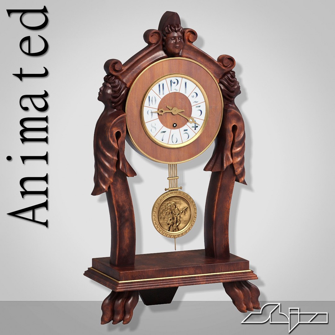 Old Table Clock Animation Ma