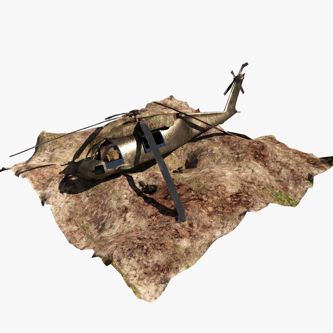 modelo 3d Crashed Helicopter - TurboSquid 2087672