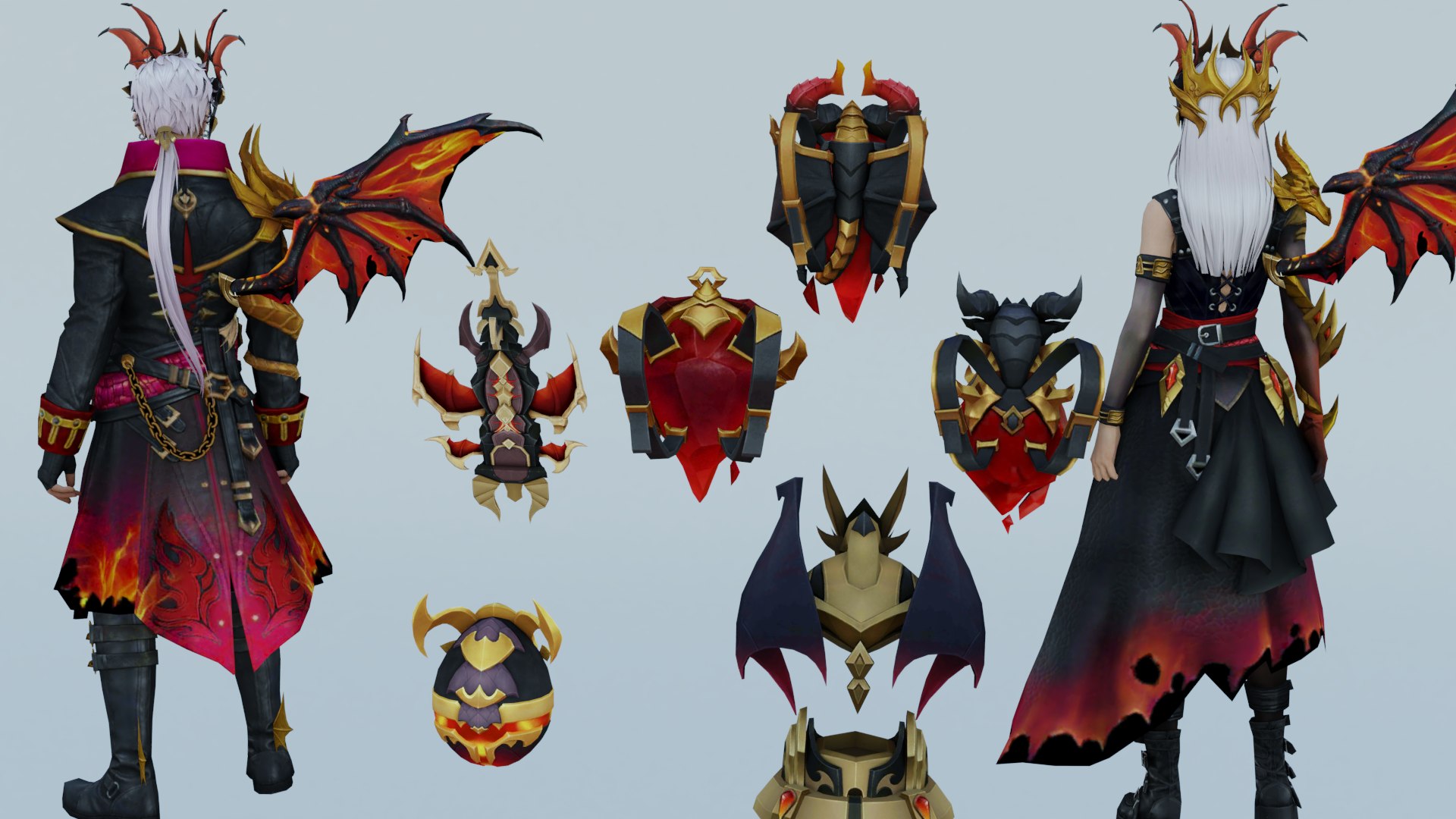 3D Male Flaring Beast Bundle Female Flaring Beast Bundle Backpack ...