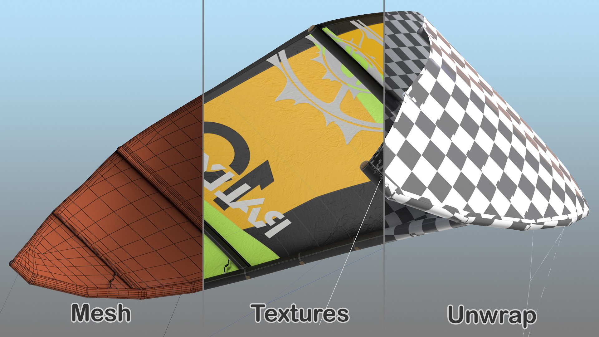 3D kitesurfing wing model - TurboSquid 1495661