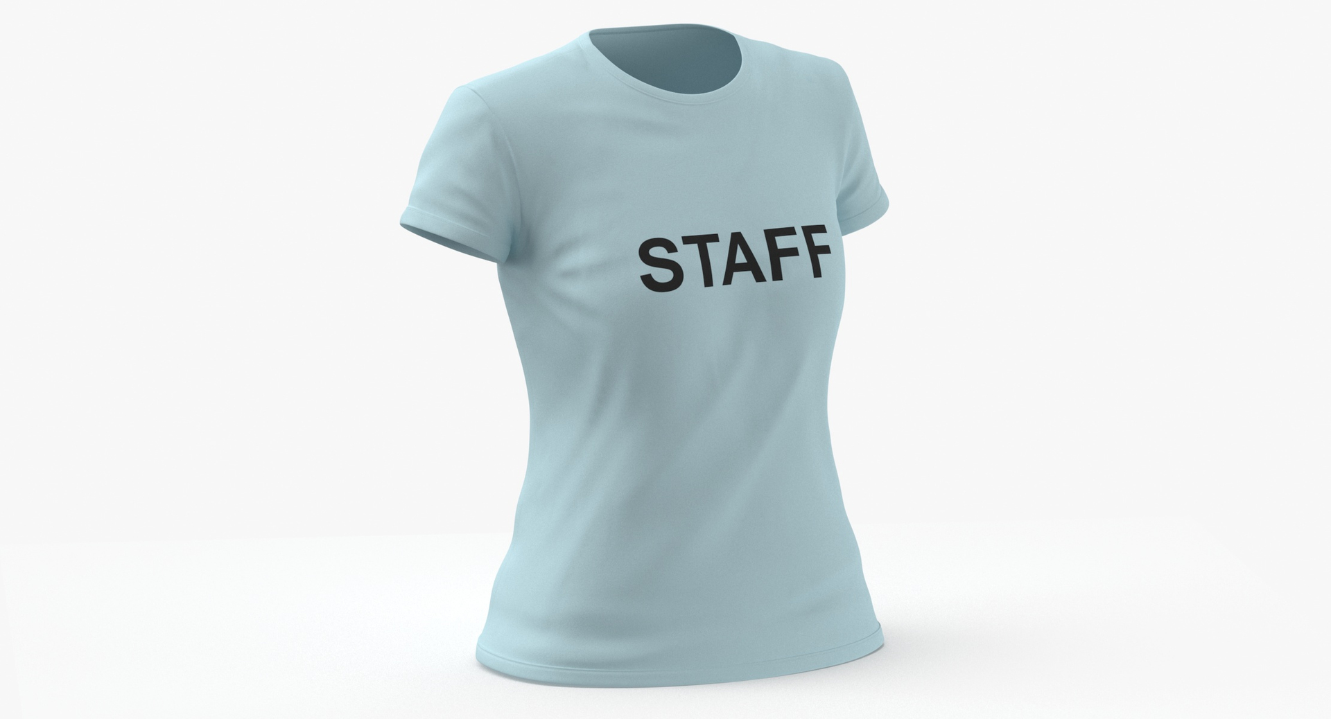 3D Female Crew Neck Worn Blue Staff 01 - TurboSquid 1726554