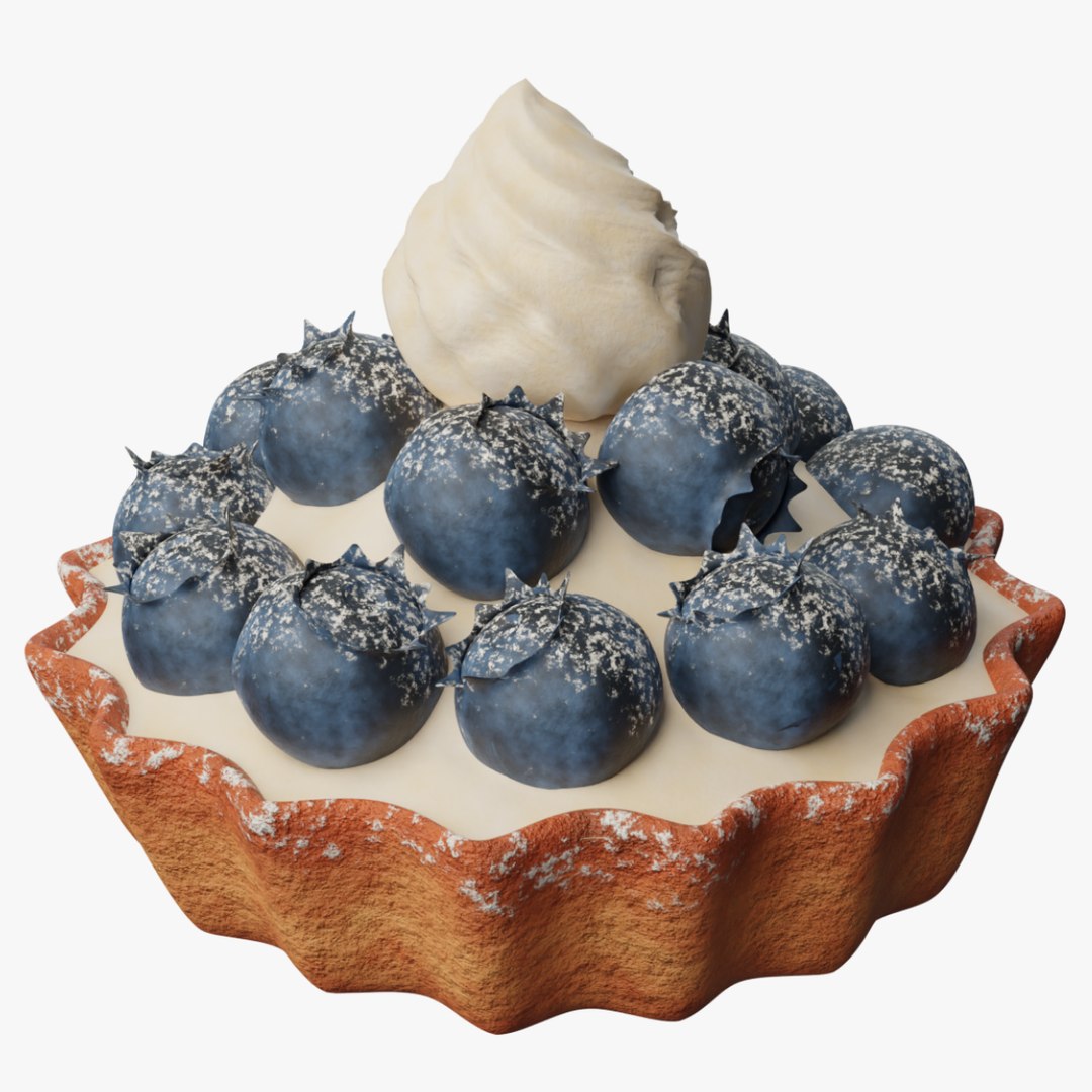 3D Blueberry Tart Model - TurboSquid 2145222