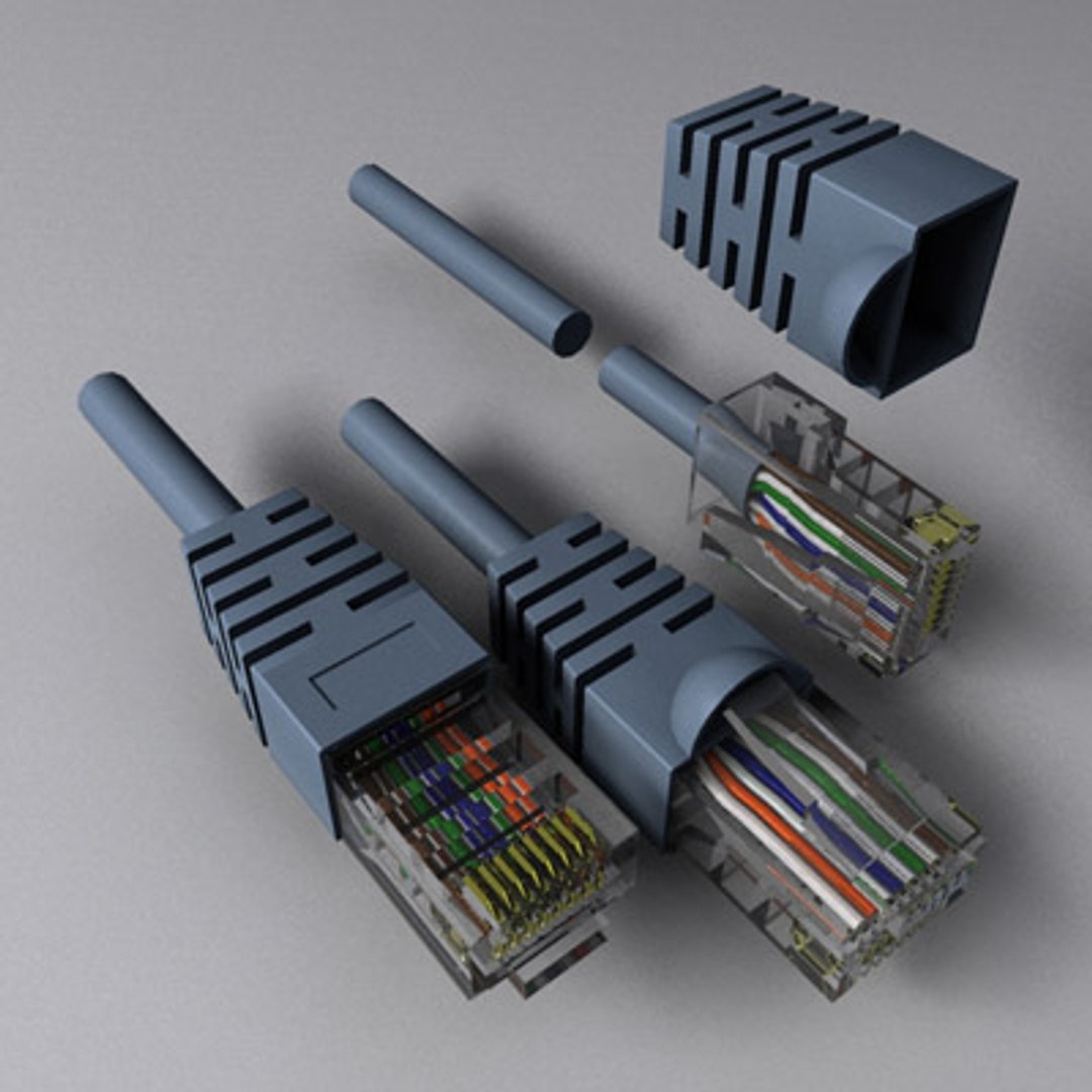 Ethernet Cat5 Connector Cable 3d Max
