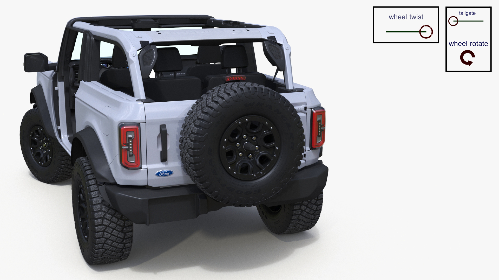 3D Ford Bronco Off Road SUV Iconic Silver Rigged Model - TurboSquid 2320986