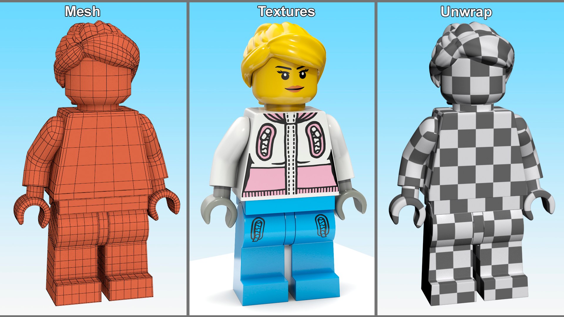 3D Model Minifigure LEGO Teenager Girl Rigged - TurboSquid 2274989