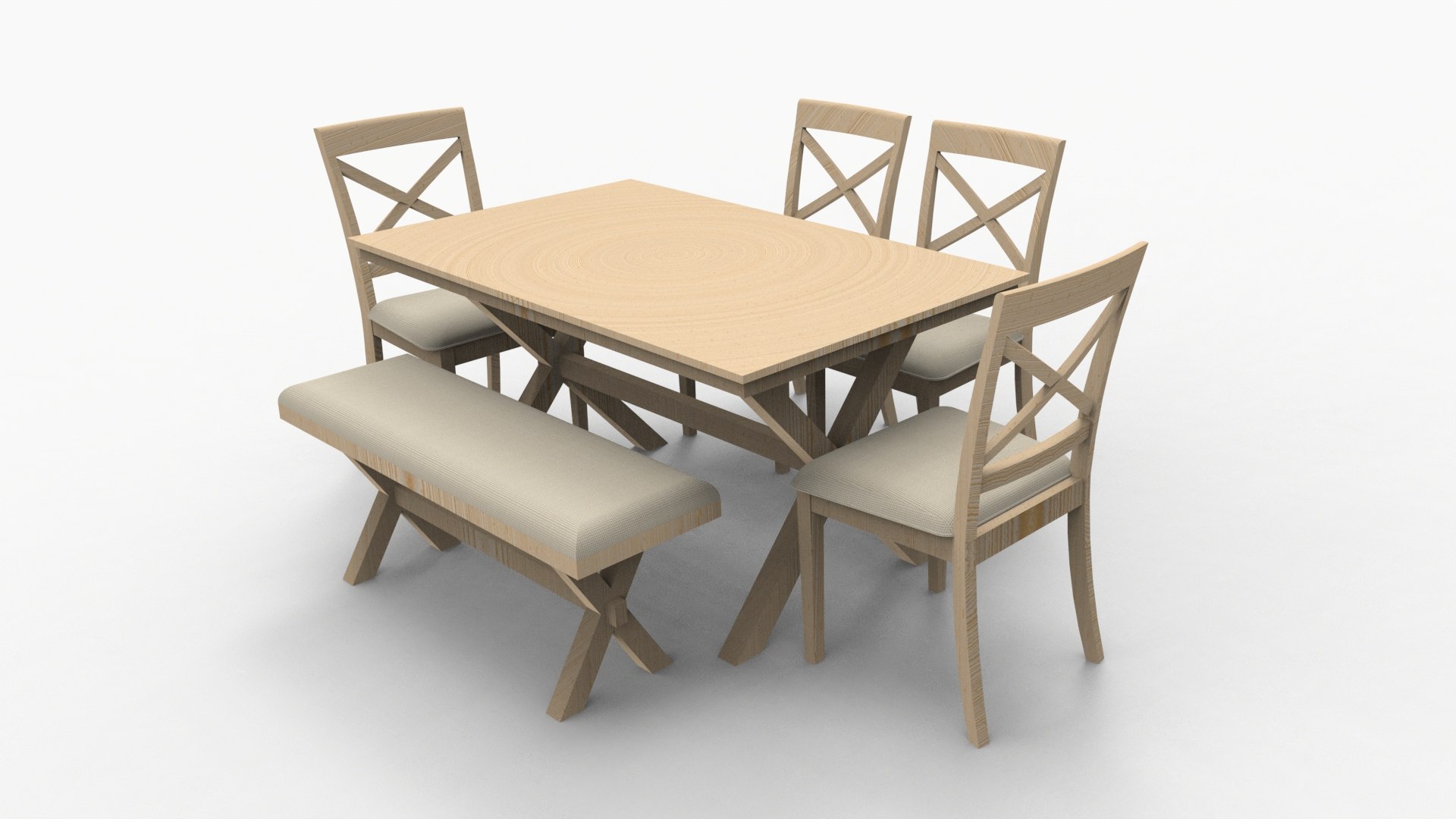 3D Model Dining Table Set 06 - TurboSquid 2189769