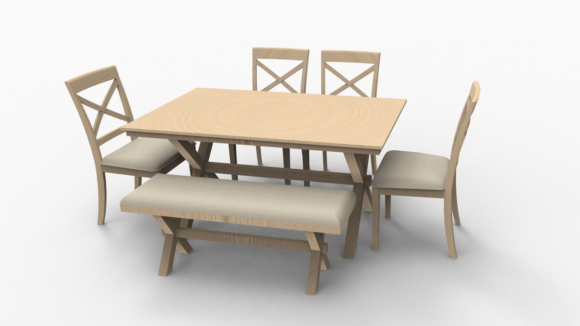 3D Model Dining Table Set 06 - TurboSquid 2189769