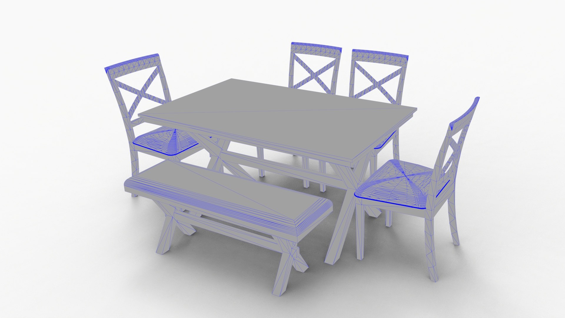 3D Model Dining Table Set 06 - TurboSquid 2189769
