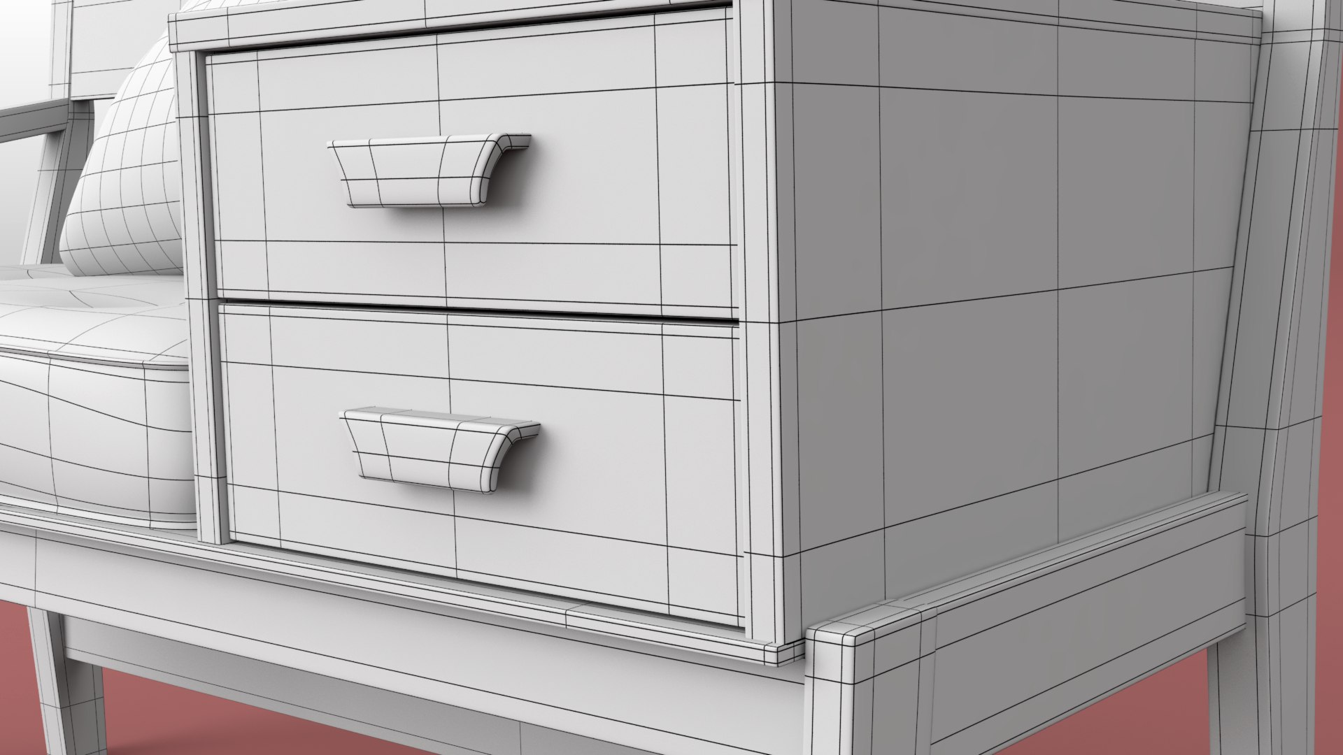 3D Model 60s Phone Seat And Table - TurboSquid 1855612