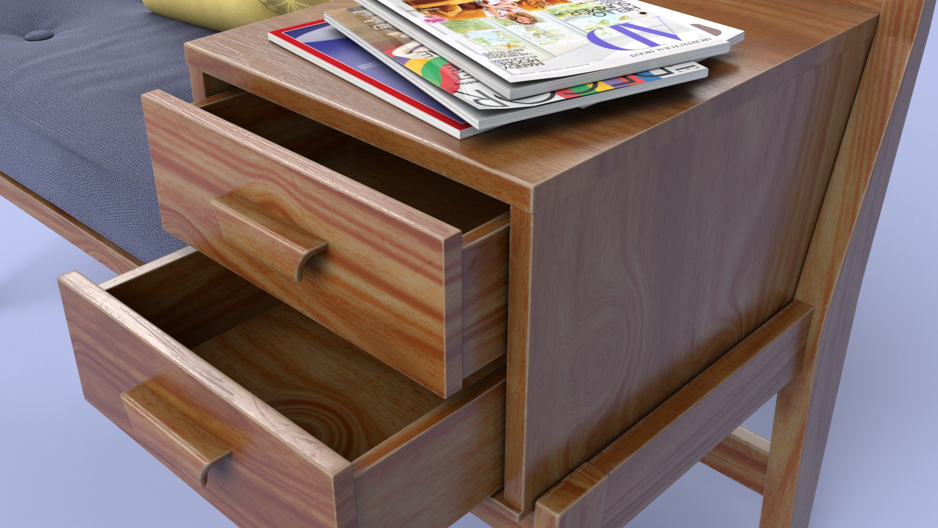 3D Model 60s Phone Seat And Table - TurboSquid 1855612