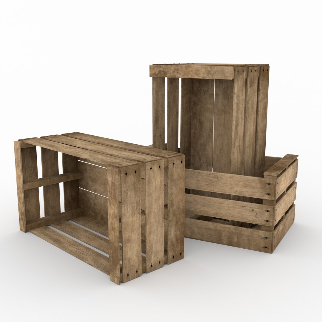 3D Wood Box Model - TurboSquid 2156204